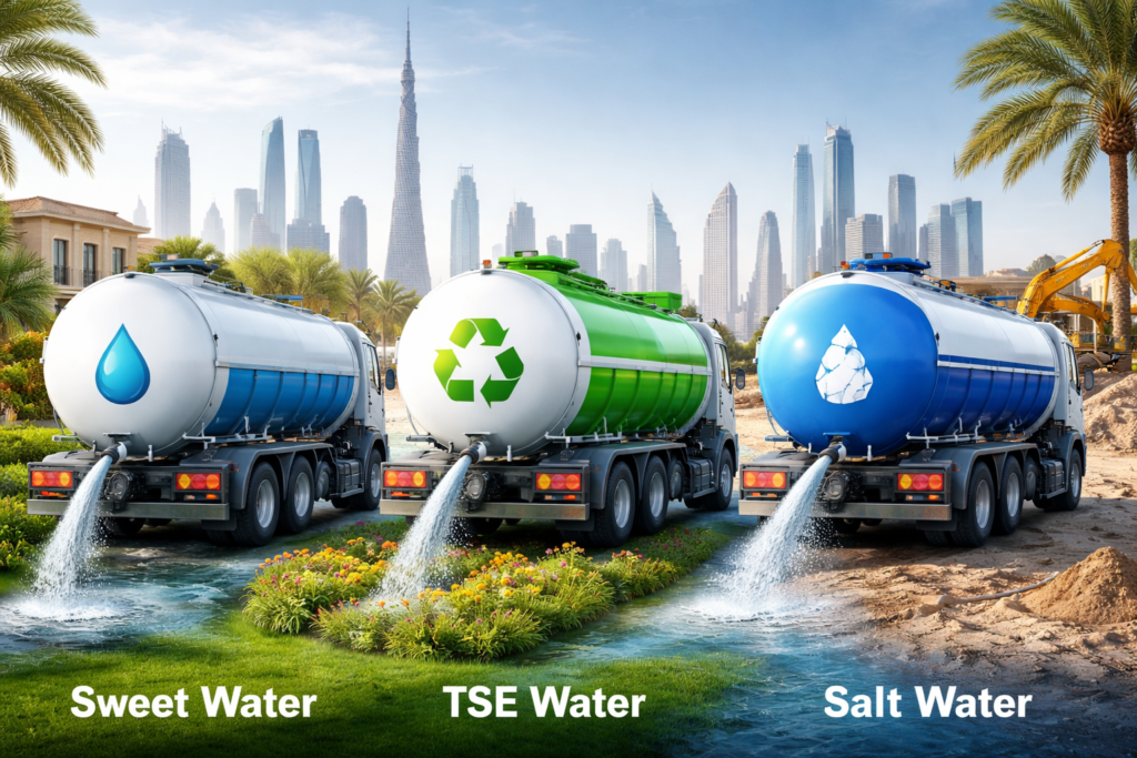 Difference Between Sweet Water, TSE Water & Salt Water in Dubai